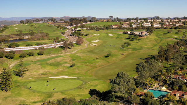 Flying alongside the greens at the Encinitas golf course | Drone Video ...