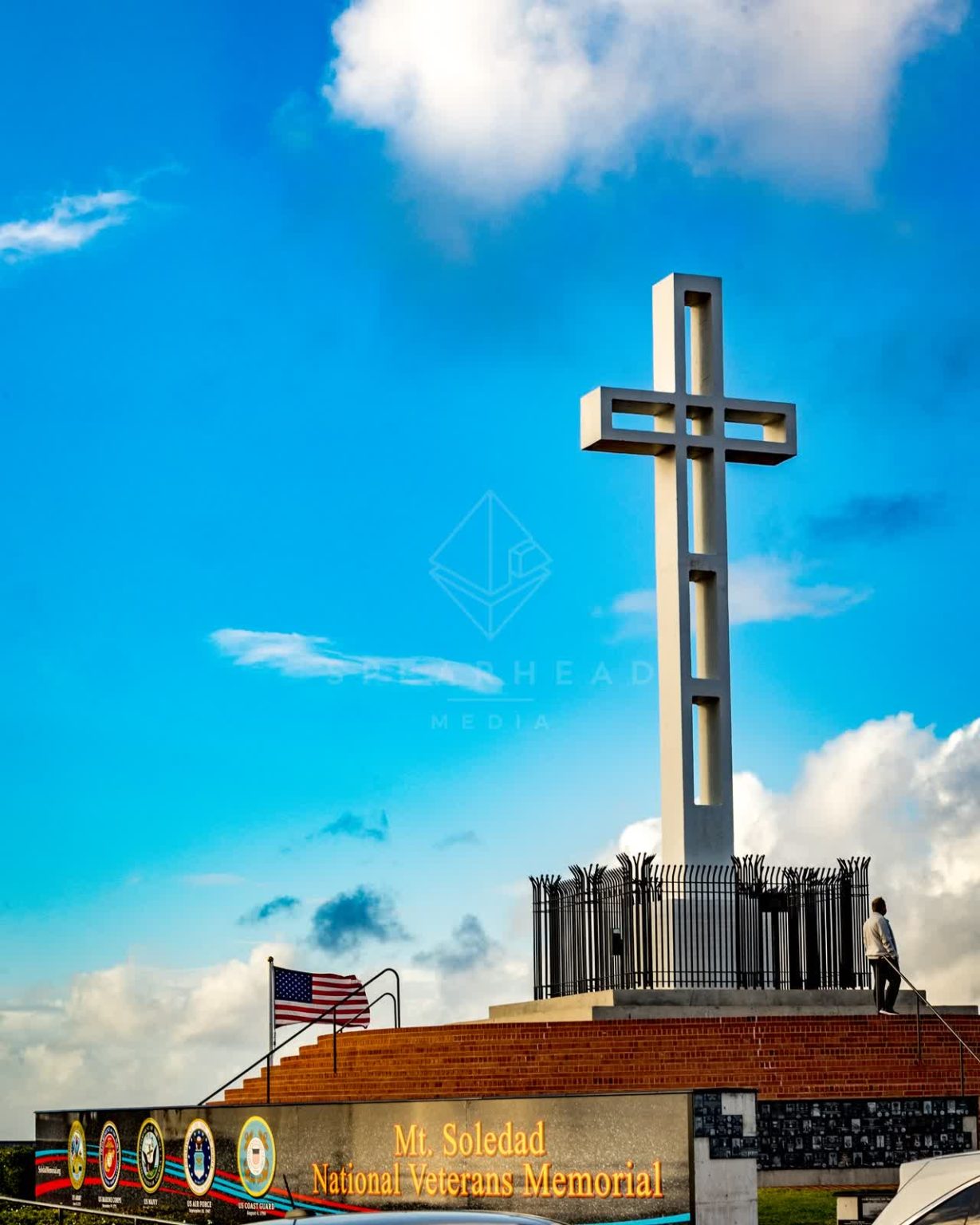 Sunset on Mount Soledad National Veterans Memorial San Diego | Photo ...