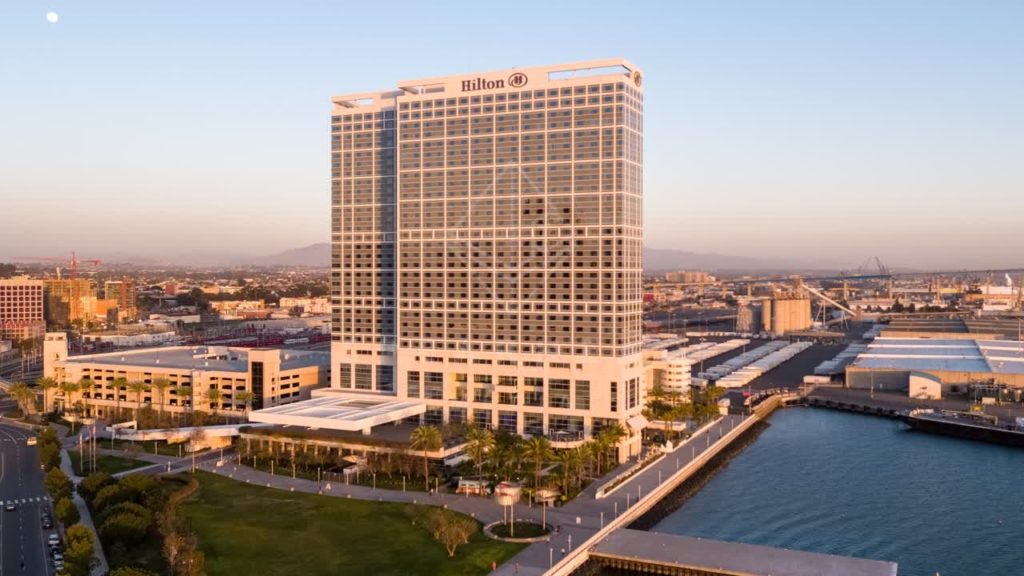 Hilton San Diego Bayfront Hotel overlooking the Bay and the Downtown ...